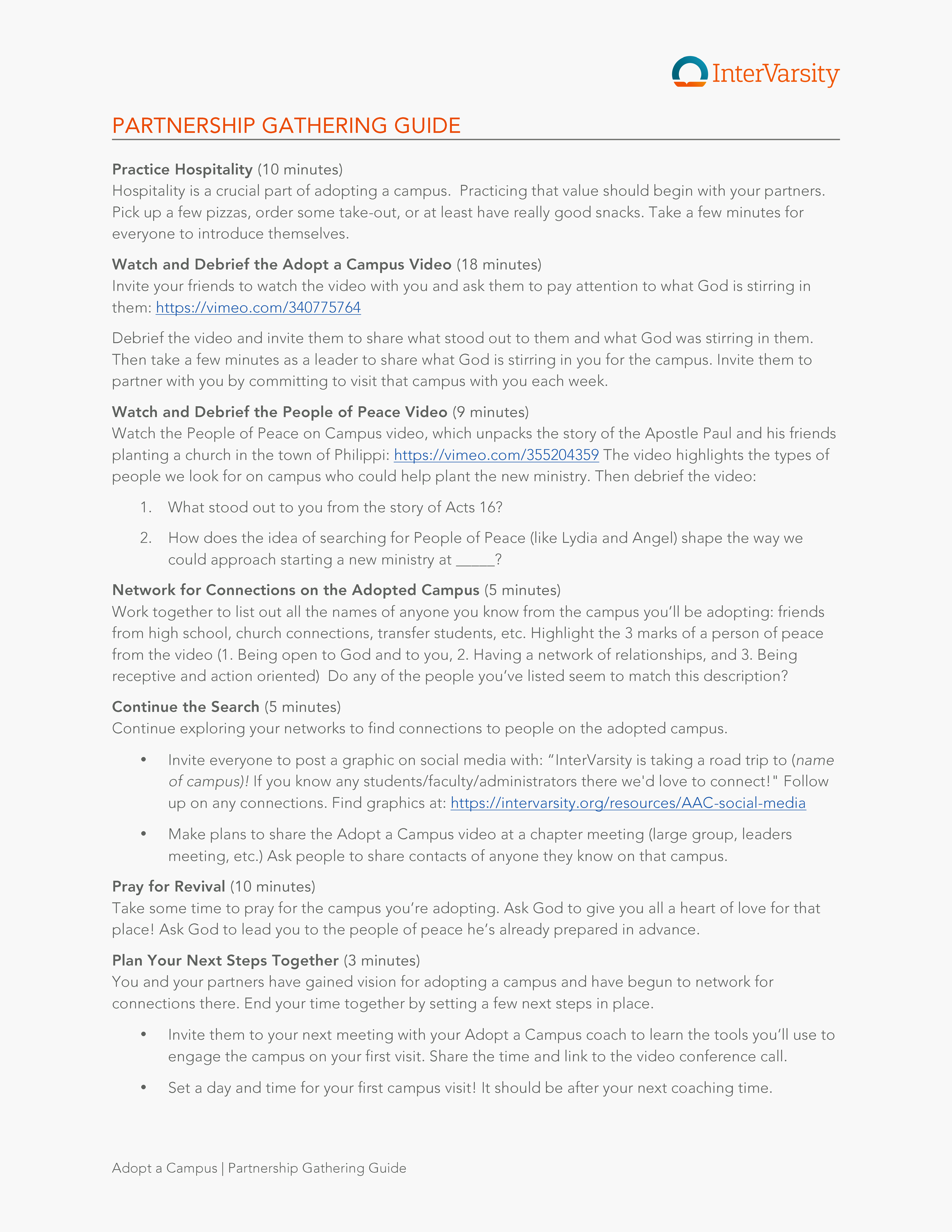 Host a Partnership Gathering | InterVarsity