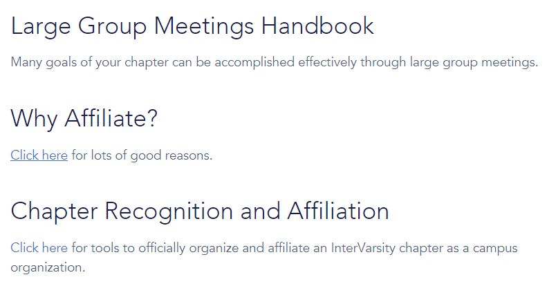 Chapter Resources | InterVarsity