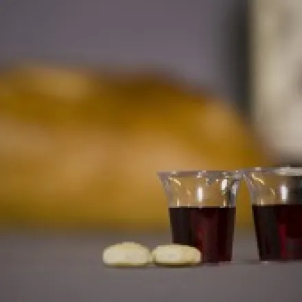 communion cups and bread